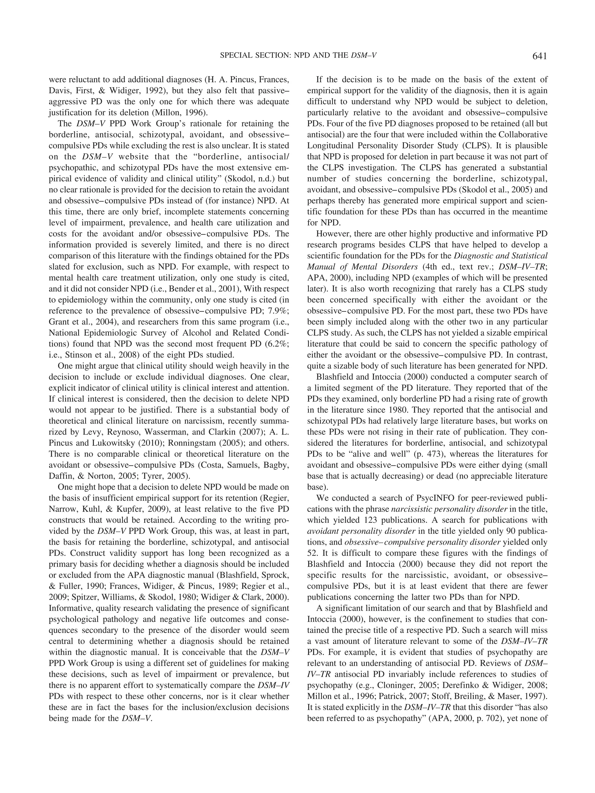 Narcissistic personality disorder and the dsm–v --miller ...