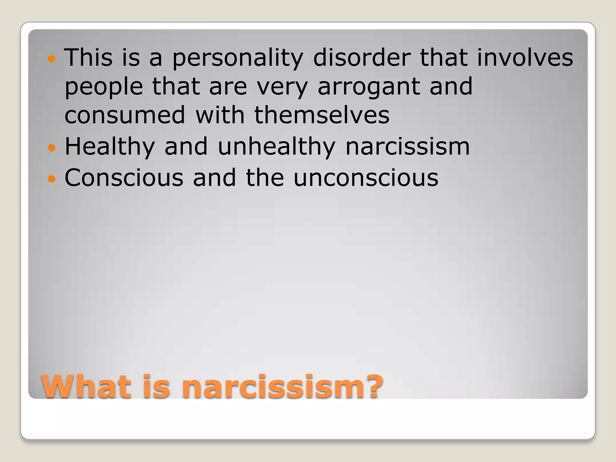 Narcissistic Personality Disorder Ppt | PPTX