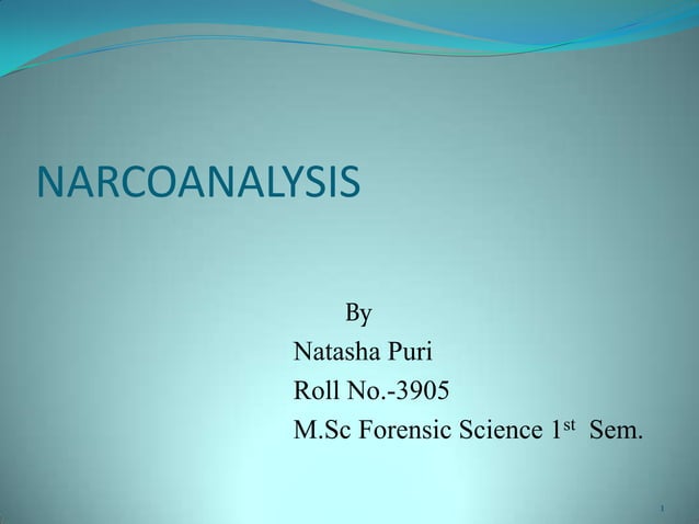 Narco analysis | PPTX