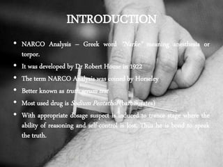 Narco analysis | PPTX