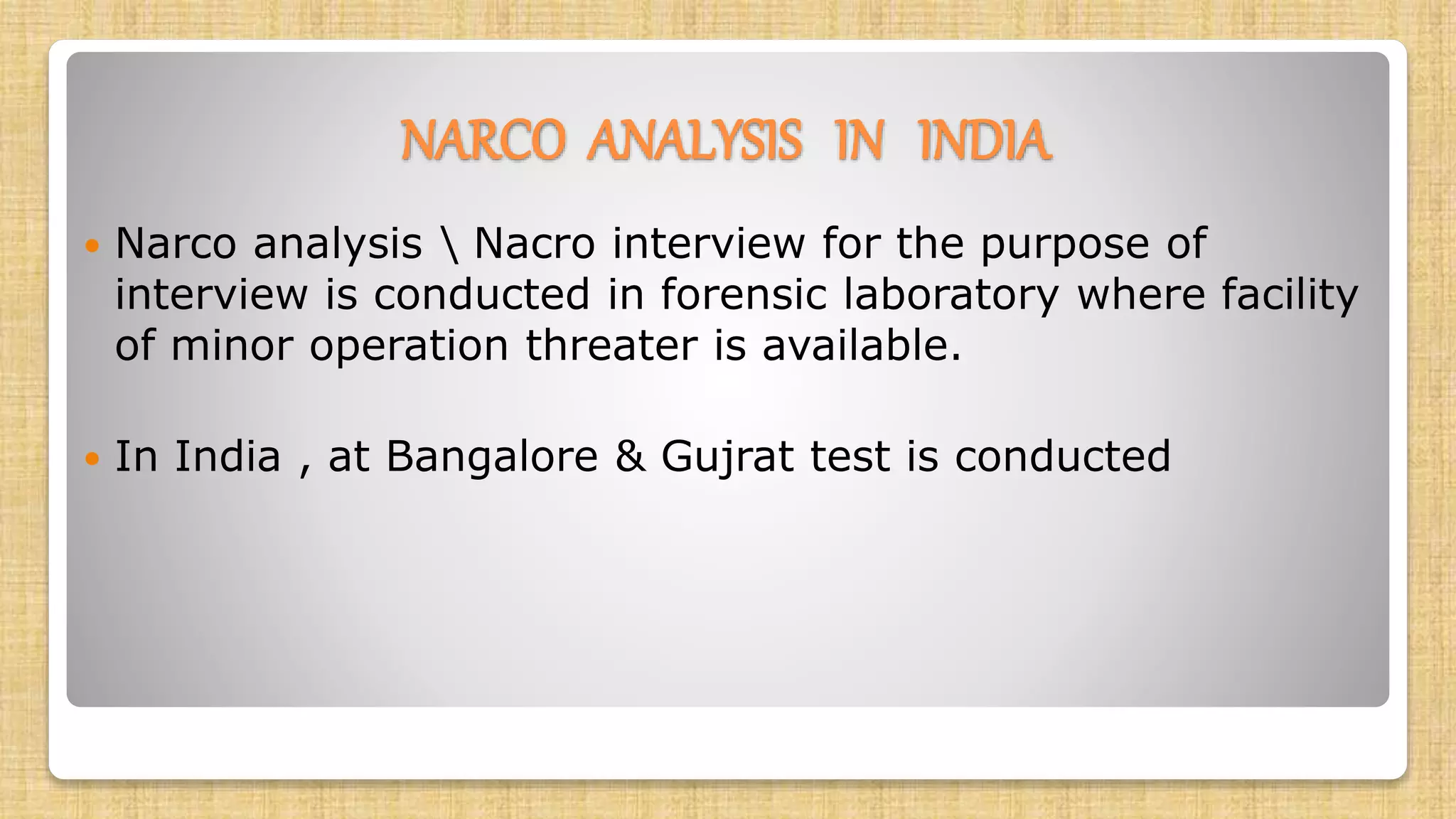 Narco analysis Technique | PPTX