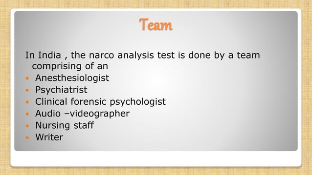 Narco analysis Technique | PPTX | Substance Abuse | Diseases and Conditions