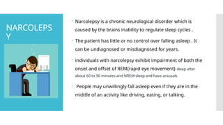 NARCOLEPSY. Presentation of pharm D pharmacy | PPTX