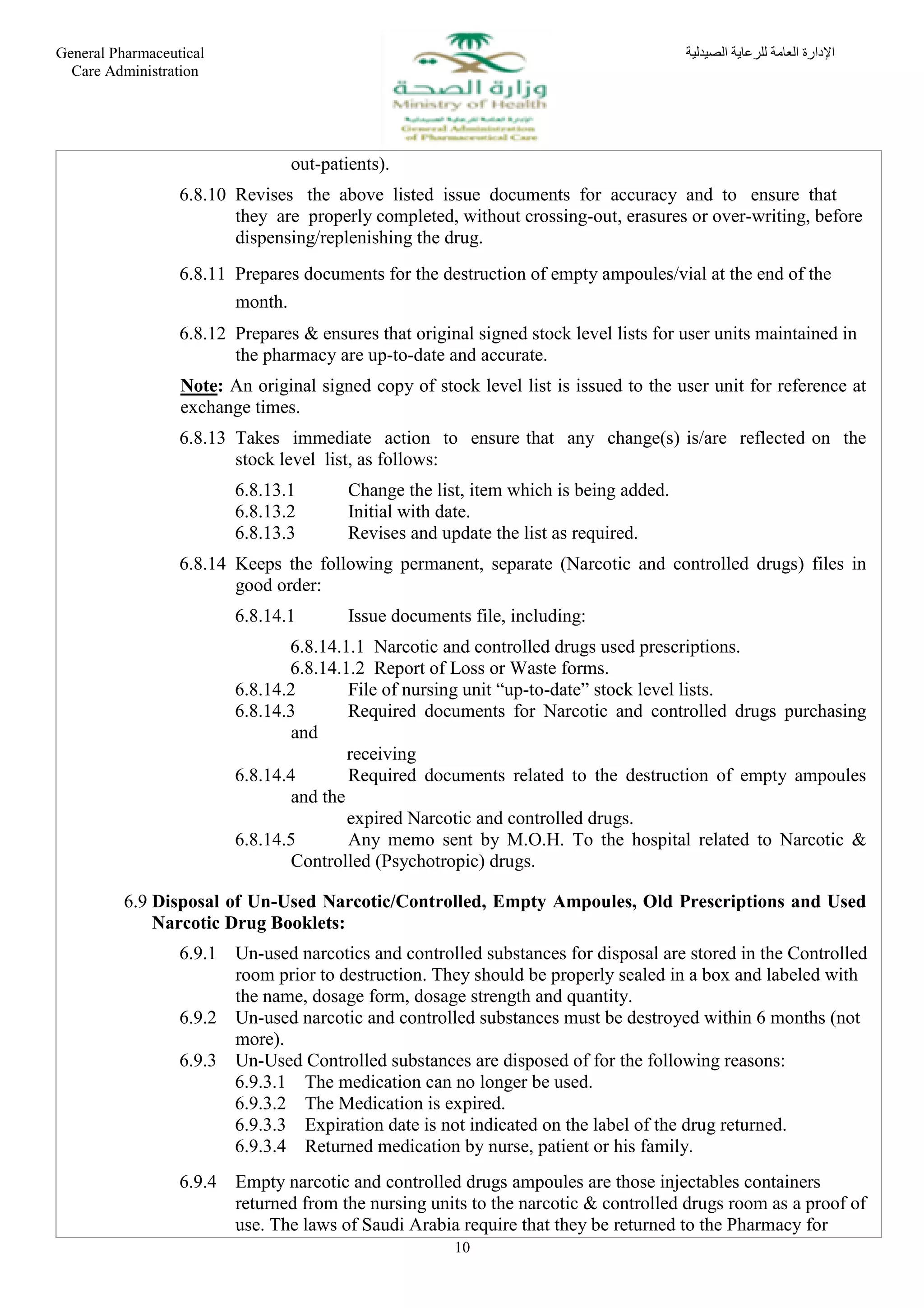 Narcotic controlled drugs policy and procedurelast | PDF