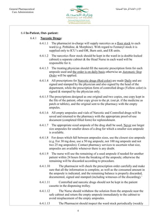 Narcotic controlled drugs policy and procedurelast | PDF