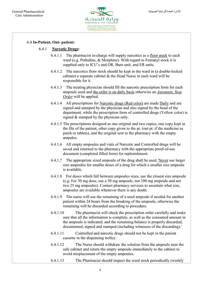 Narcotic controlled drugs policy and procedurelast | PDF