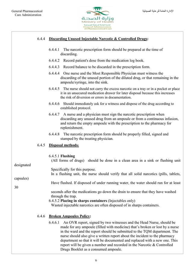 Narcotic controlled drugs policy and procedurelast | PDF