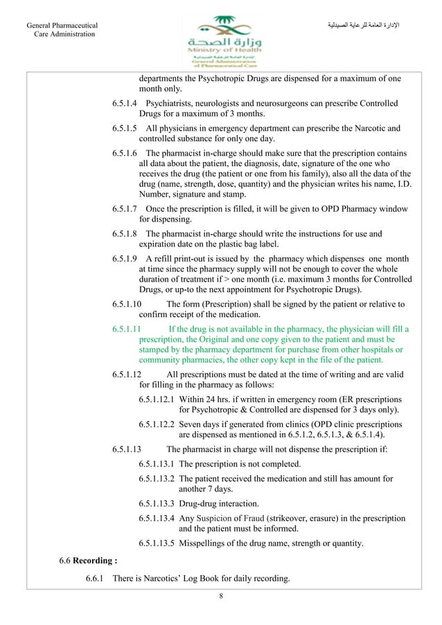 Narcotic controlled drugs policy and procedurelast | PDF
