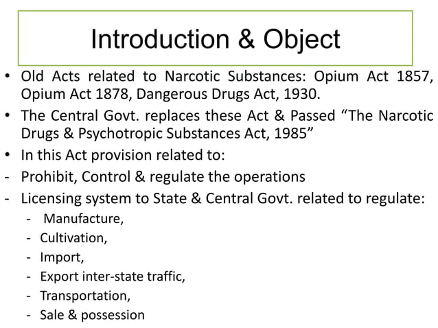 Narcotic drugs & psychotropic substances act,1985 with rules 1985 | PPTX