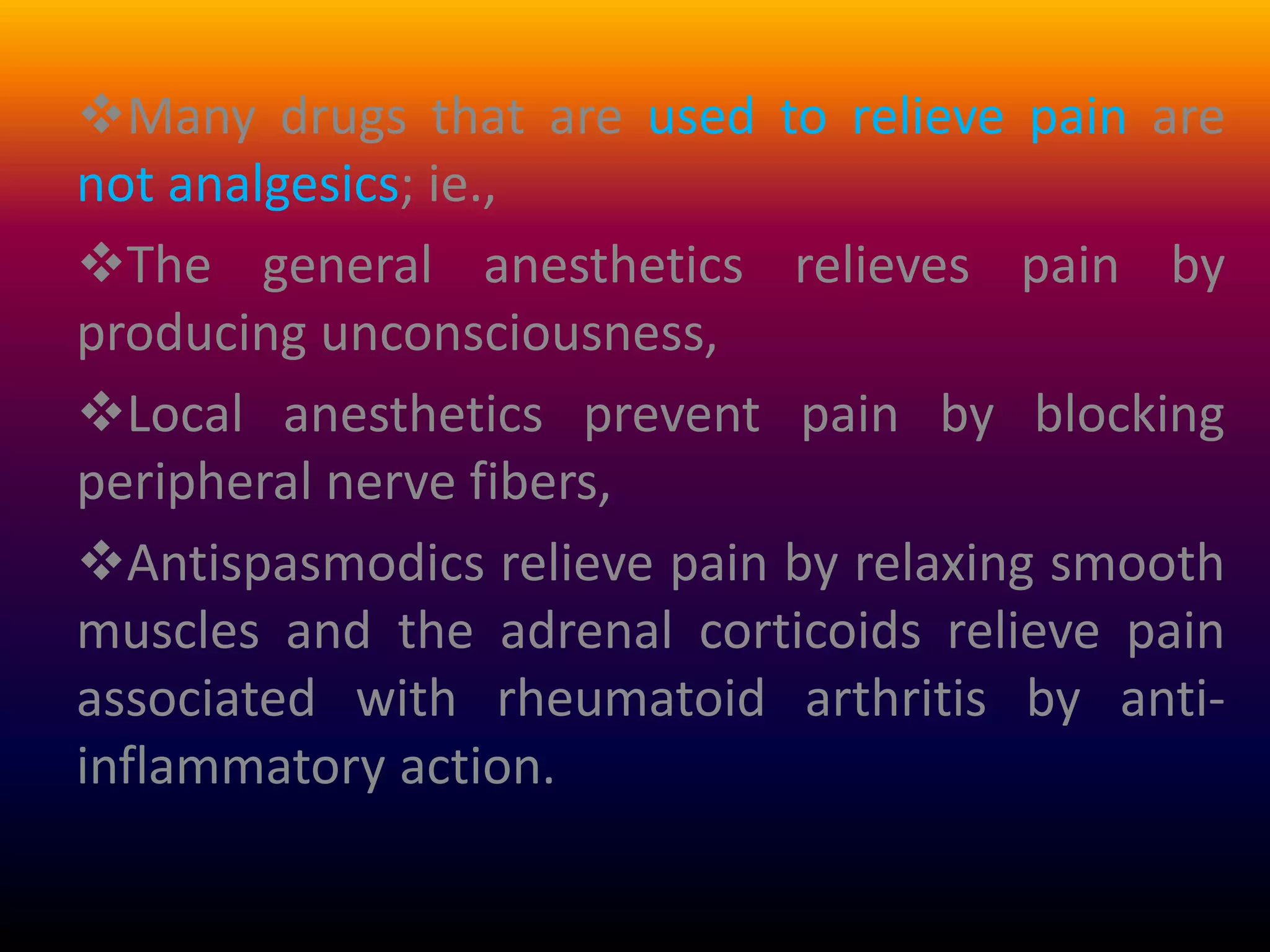 Narcotic & non narcotic analgesic | PPTX