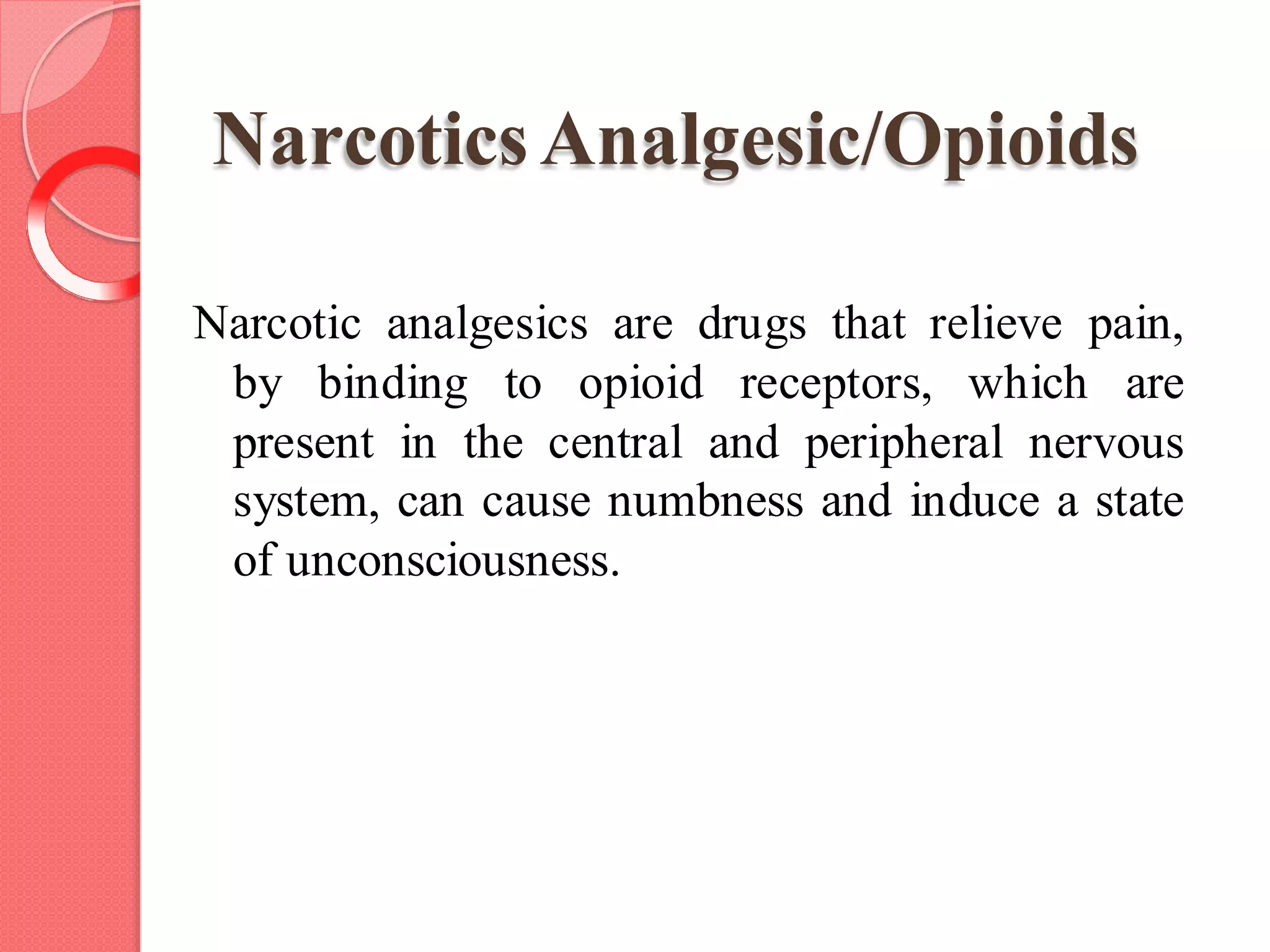 pharmacology of Narcotics Analgesics | PDF