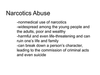 Narcotics it's negative effects | PPTX