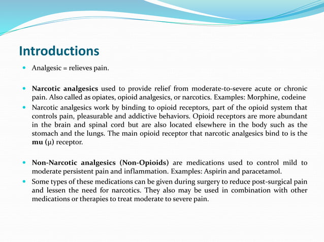 Narcotics & non-narcotics analgesics | PPTX | Illegal Drugs, Tobacco ...