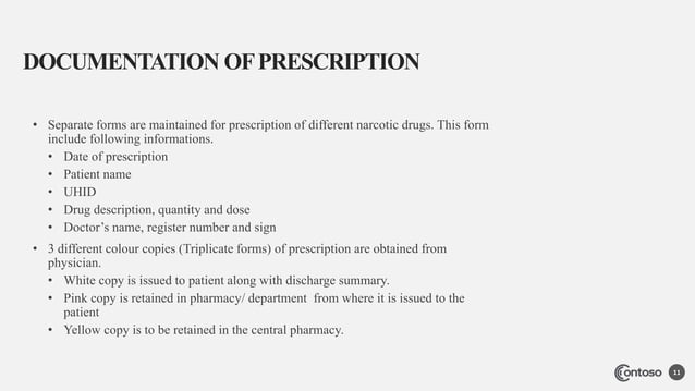 NARCOTICS- POLICY AND PROCEDURES FOR ITS USE | PPTX