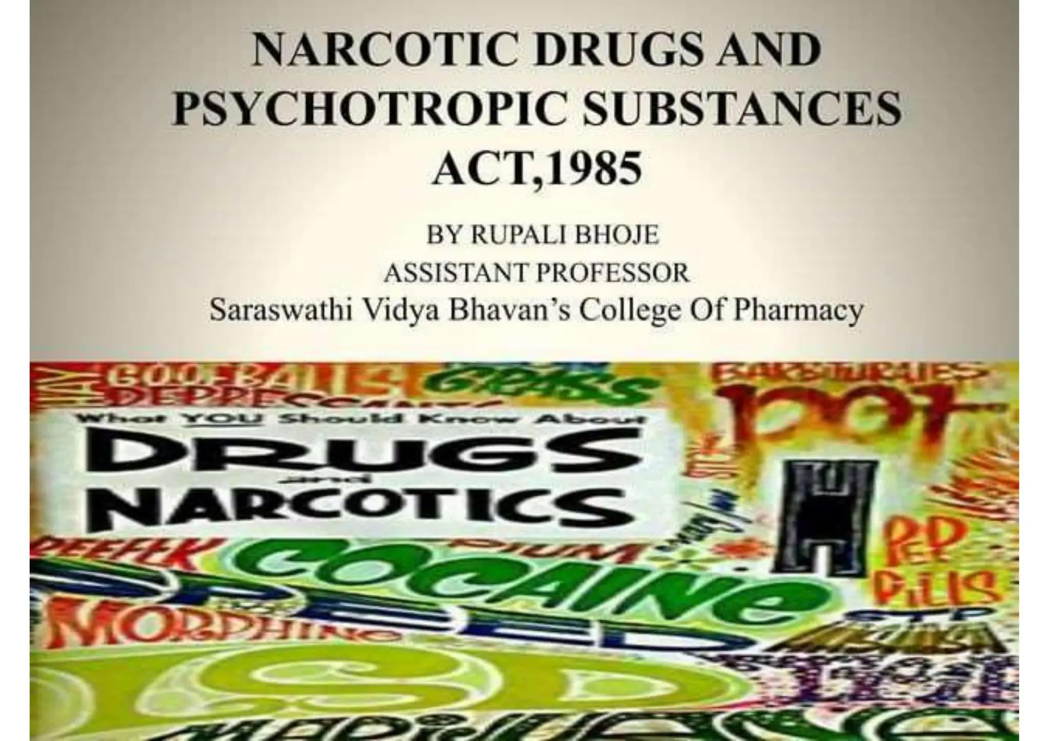 Narcotics Drugs and Psychotropic Substance and drugs | PPT