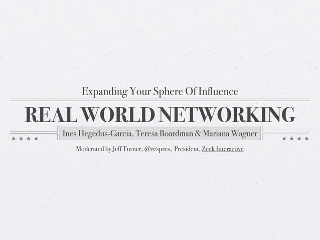 Expanding Your Sphere Of Influence: Real World Networking | KEY