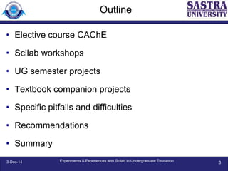 Experiments & Experiences with Scilab in Undergraduate Education | PPT