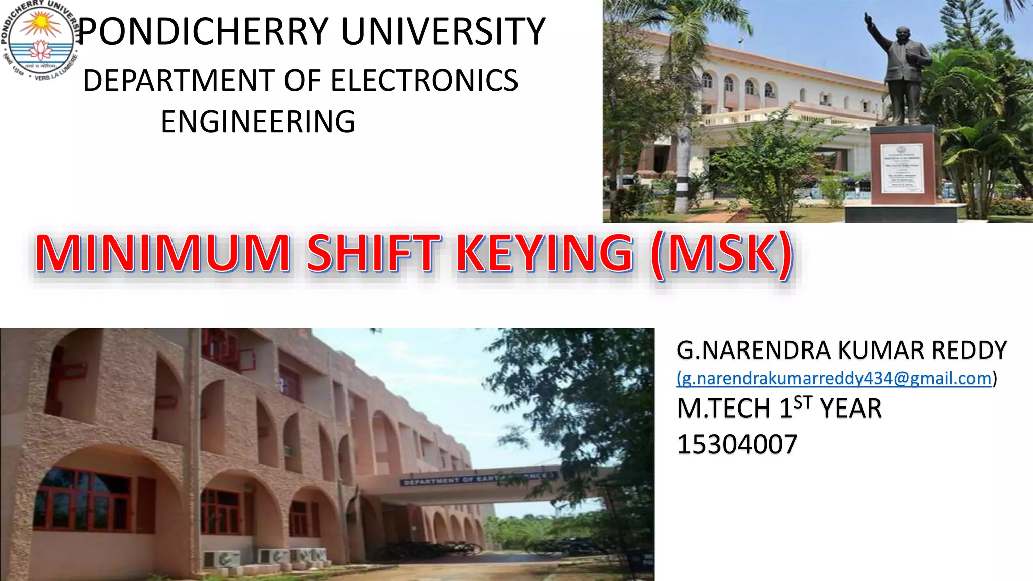 MINIMUM SHIFT KEYING(MSK) | PPTX