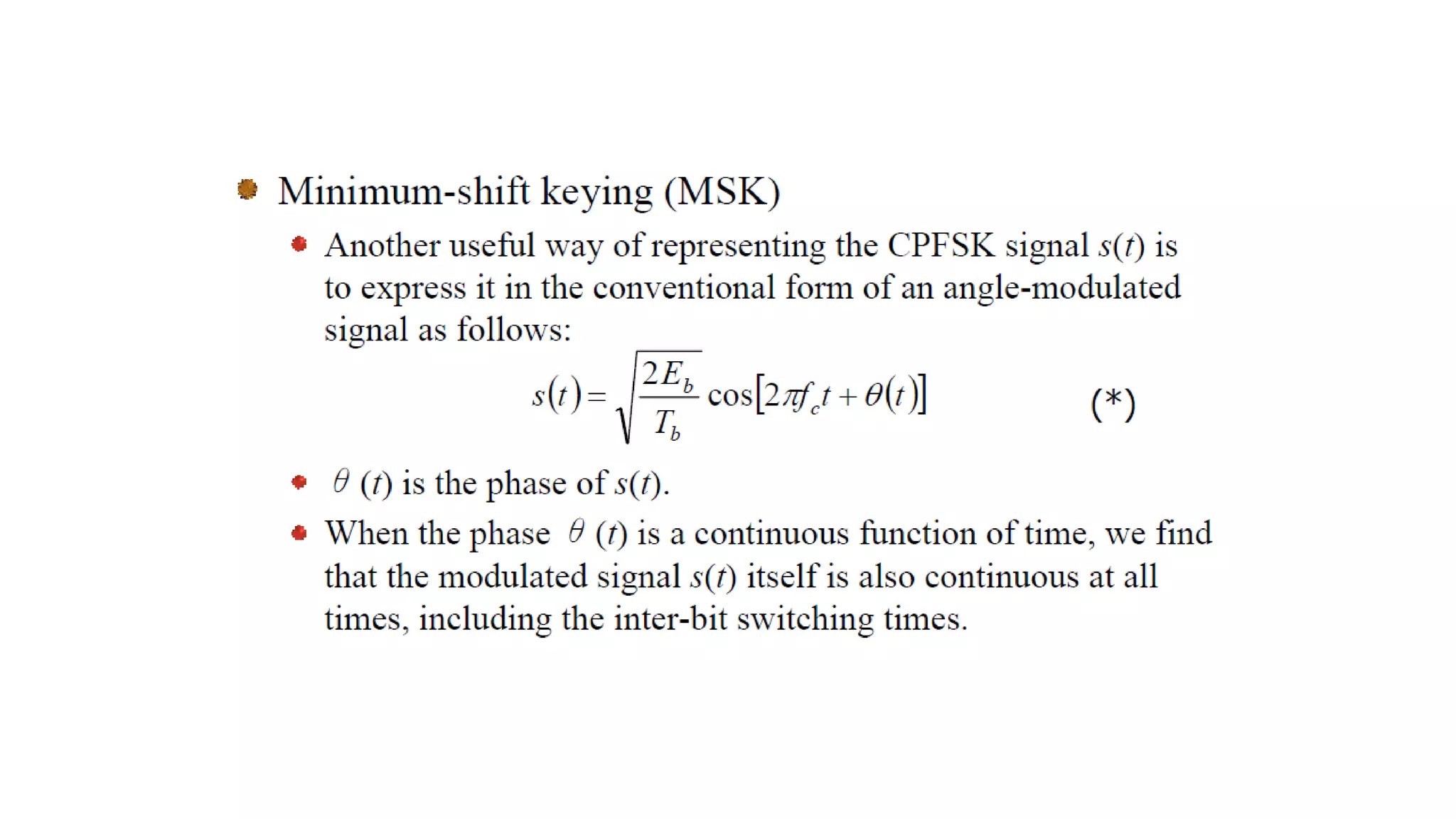 MINIMUM SHIFT KEYING(MSK) | PPTX