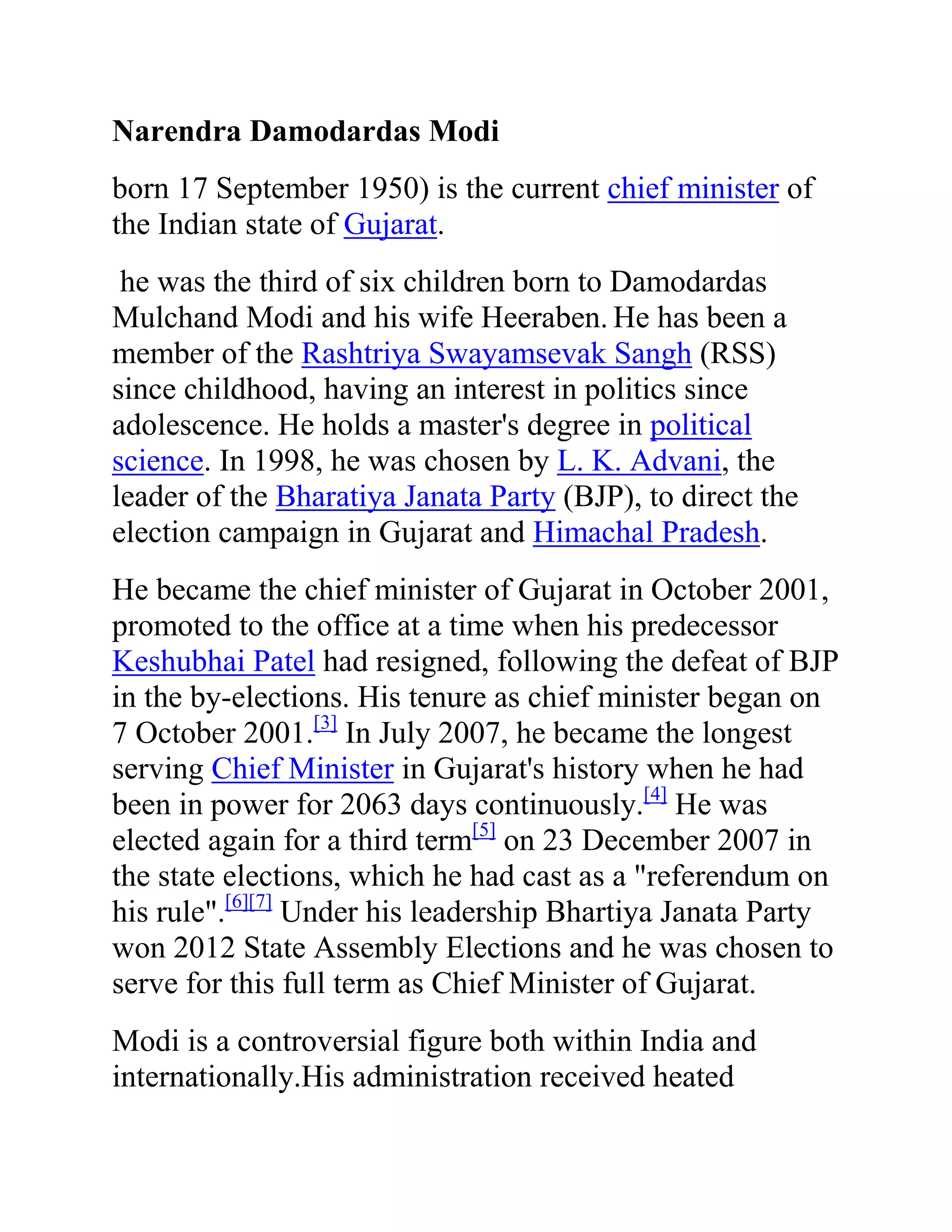 Narendra damodardas modi | PDF