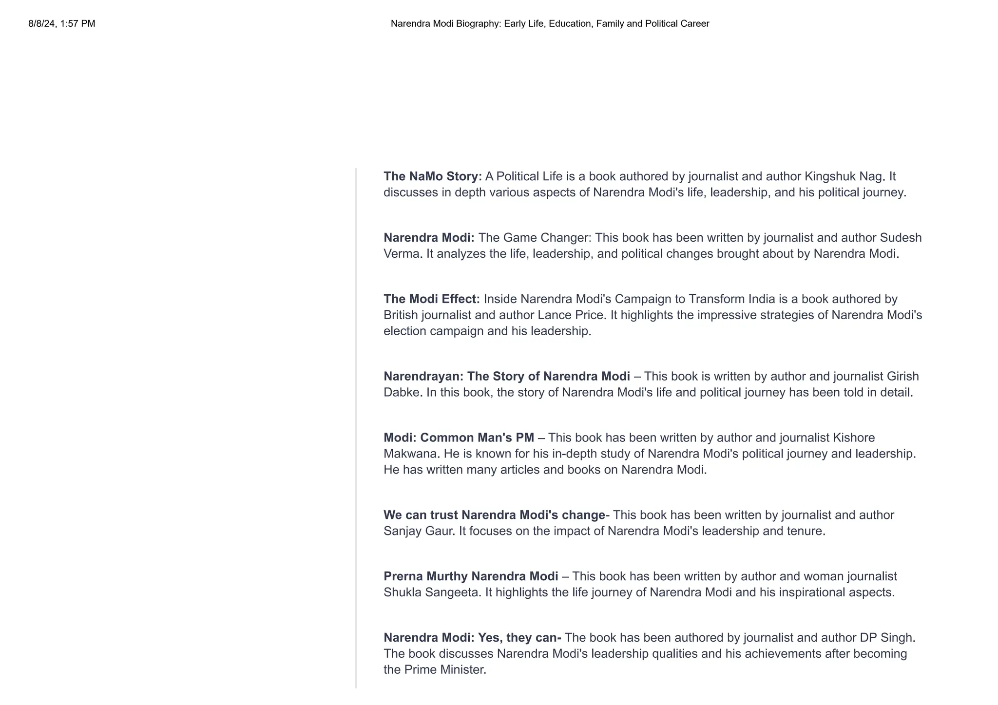 Narendra Modi Biography- Early Life, Education, Family and Political ...