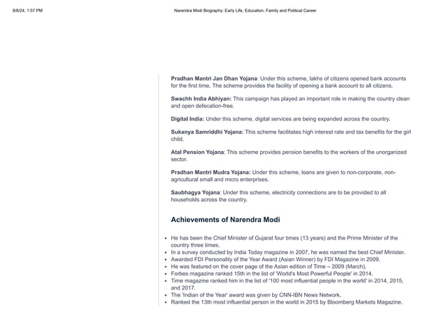 Narendra Modi Biography- Early Life, Education, Family and Political ...