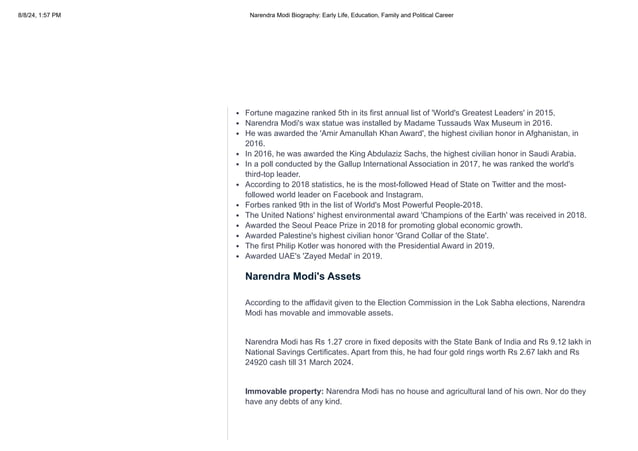 Narendra Modi Biography- Early Life, Education, Family and Political ...