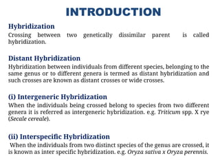 Wide hybridization for crop improvement GPB | PPTX