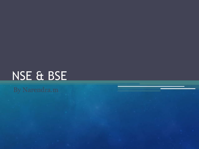 Bse and Nse | PPT