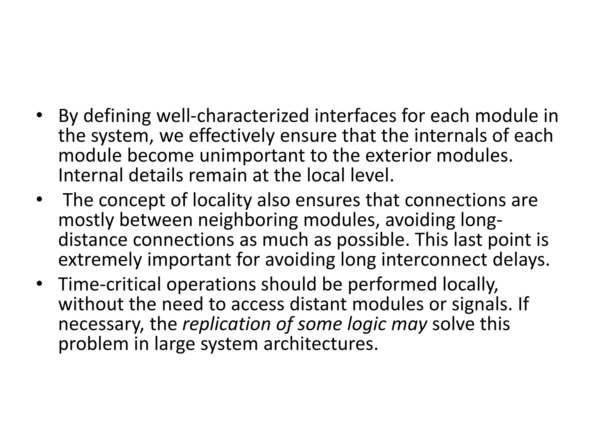 Design Hierarchy, Concepts of Regularity, Modularity and Locality | PPTX