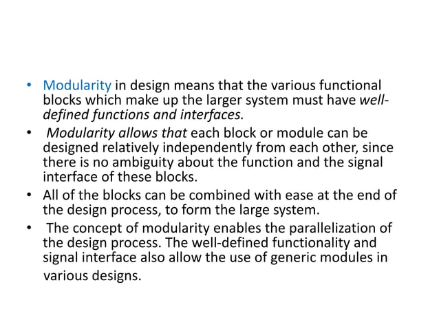 Design Hierarchy Concepts Of Regularity Modularity And Locality Pptx Programming Languages