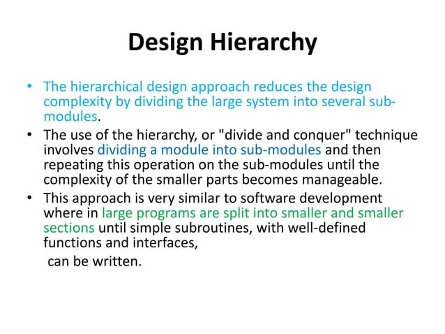 Design Hierarchy Concepts Of Regularity Modularity And Locality Pptx Programming Languages