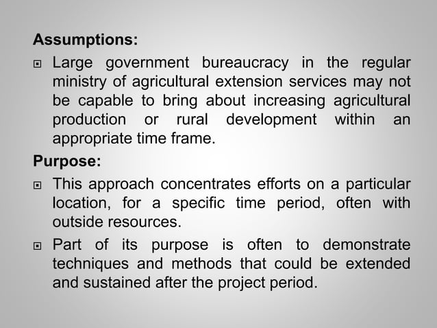 Approaches in Extenstion | PPTX | Agriculture | Industries