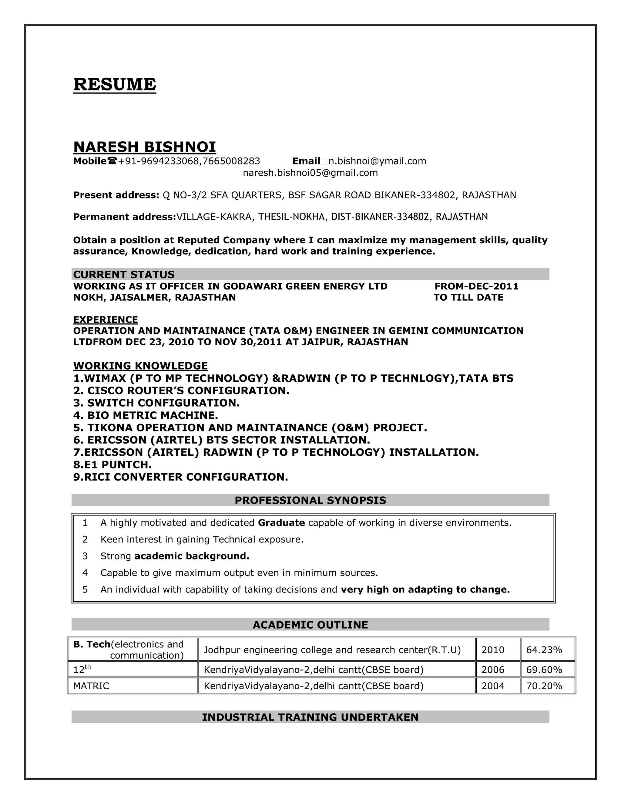 Naresh Resume | PDF
