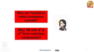 Color of Transition Metal Complexes by Dr. Narinderjit | PPTX
