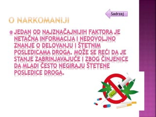 Narkomanija i zdrav zivot | PPTX