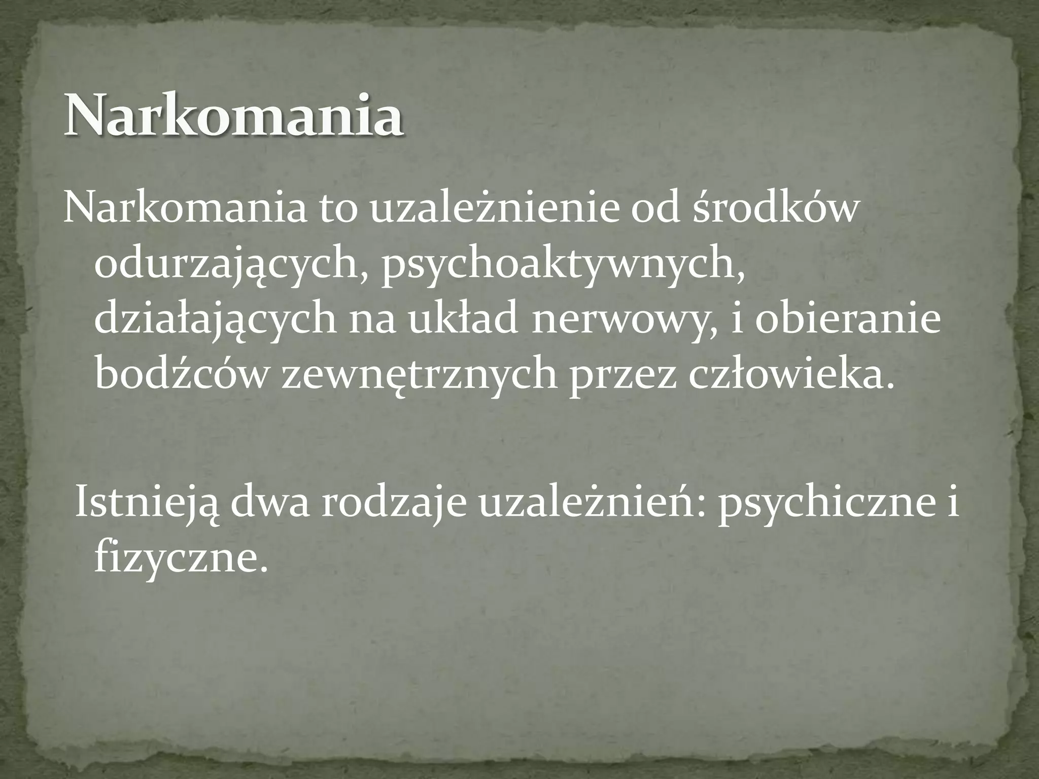 Narkotyki prezentacja | PPTX