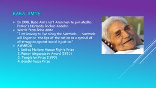 Narmada Bachao Andolan Baba Amte