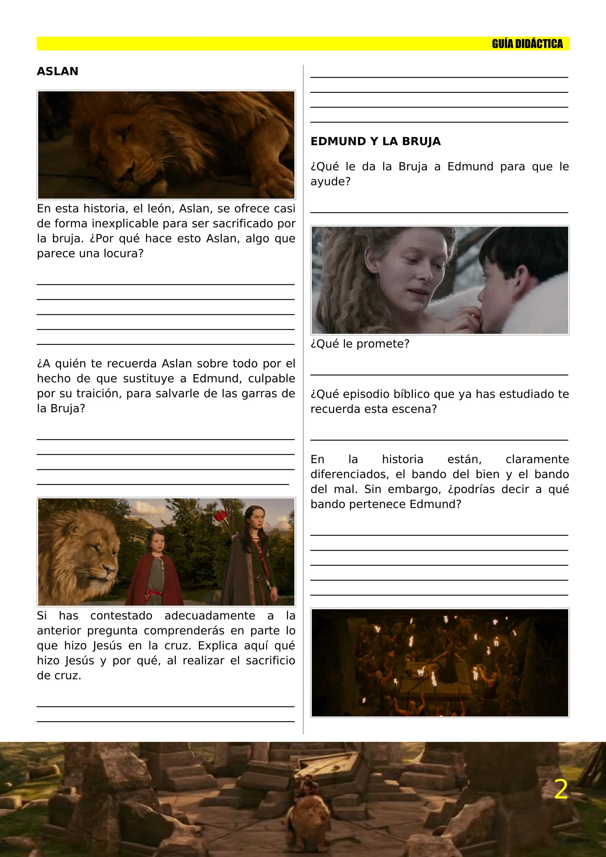 ficha del tema el origen del mal, cronicas de Narnia.pdf