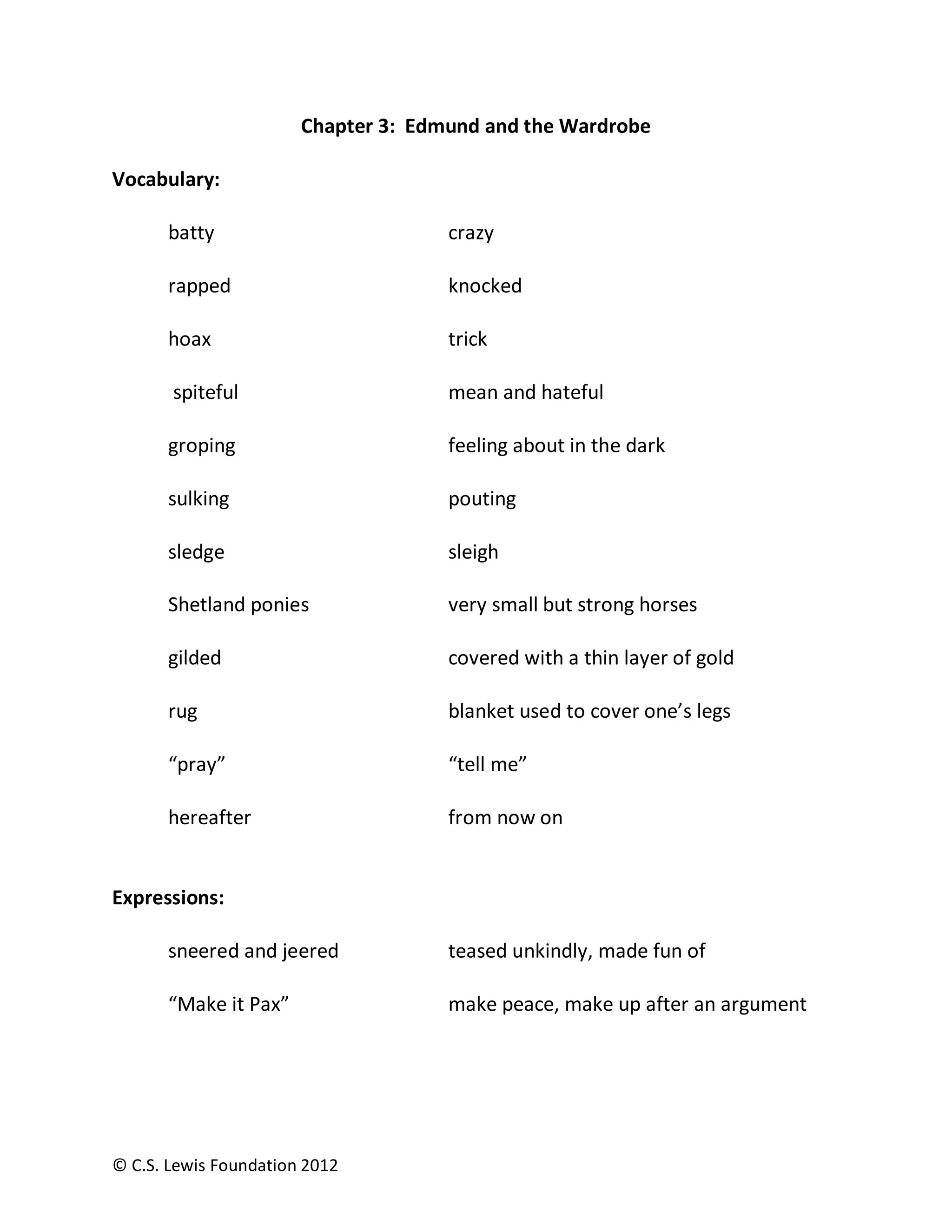 Narnia 1 Teachers Guide abcdefghijklmnop | PDF