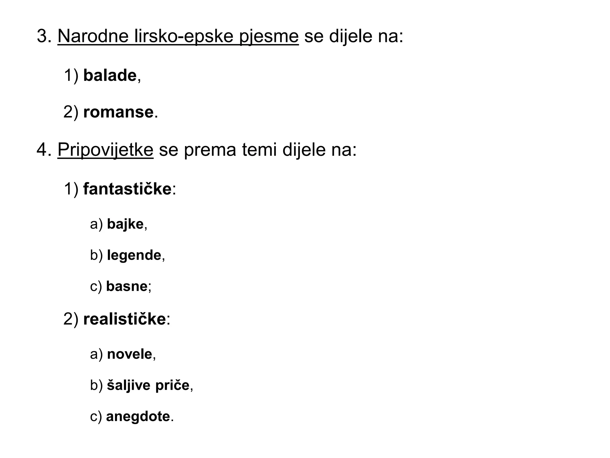 Narodna (usmena) književnost - karakteristike, podjela, vrste | PPTX