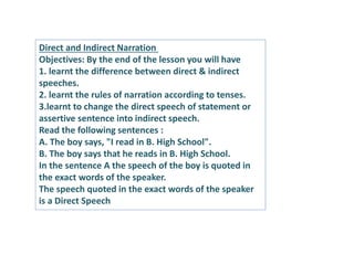Narraion and rules of narration slide | PPTX