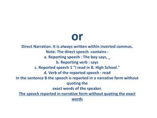 Narraion and rules of narration slide | PPTX