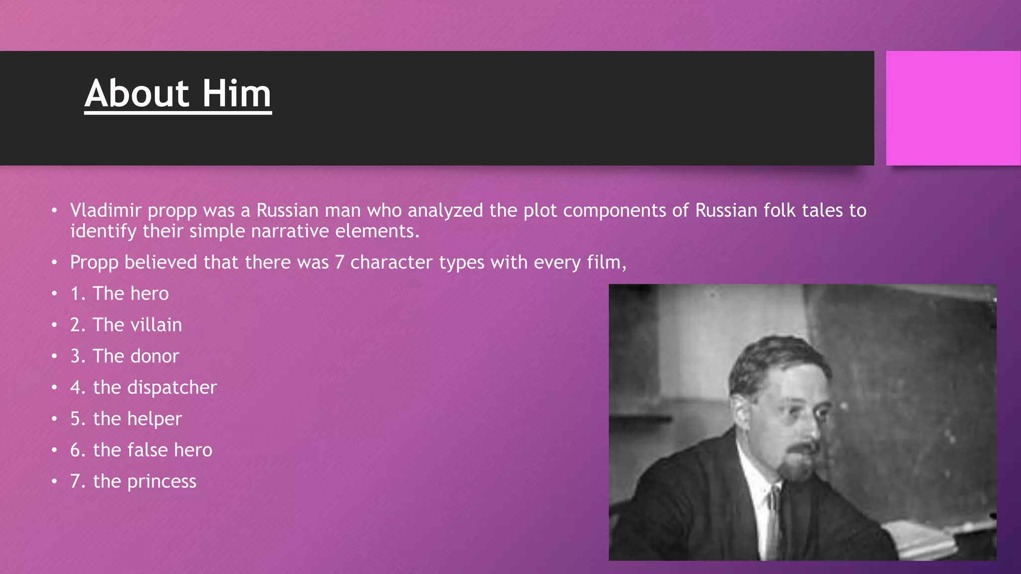 Narrative Theorist: Vladimir Propp | PPT