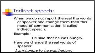 Direct and indirect speech/Narration | PPTX