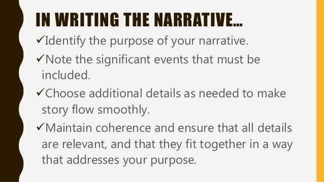 Writing the Narrative Paragraph