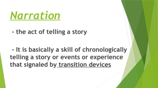 Narration (its Definition and Elements). | PPT