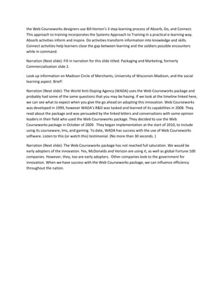 Narration (script) for web courseworks briefing | PDF