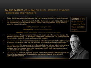 Narrative in film: | PPT