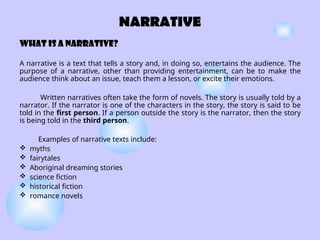 NARRATIVE TEXT FORM JUNIOR HIGH SCHOOL GRADE | PPT